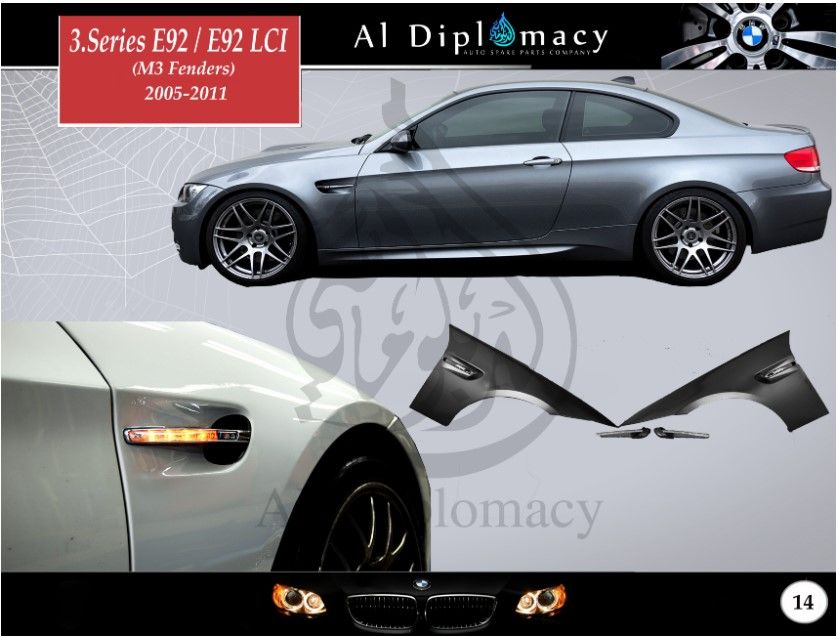 BMW 3 SERIES E91 BODY-KITS, SERIES-E91-E92-LCI-M3-FENDER-2005-2011, Ch ...